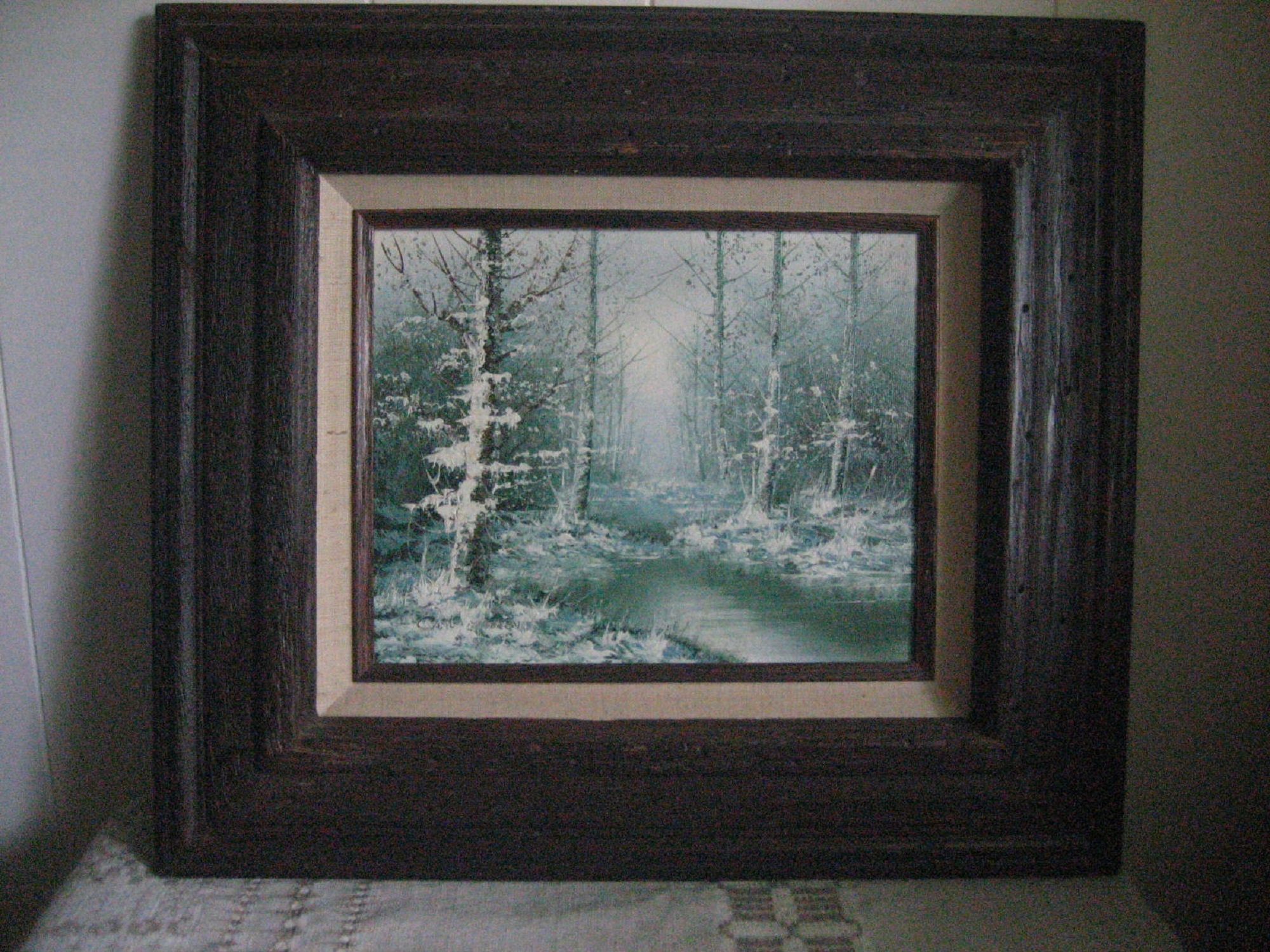 CARL MADDEN Original Oil on Canvas Winter Water Landscape Scene ...