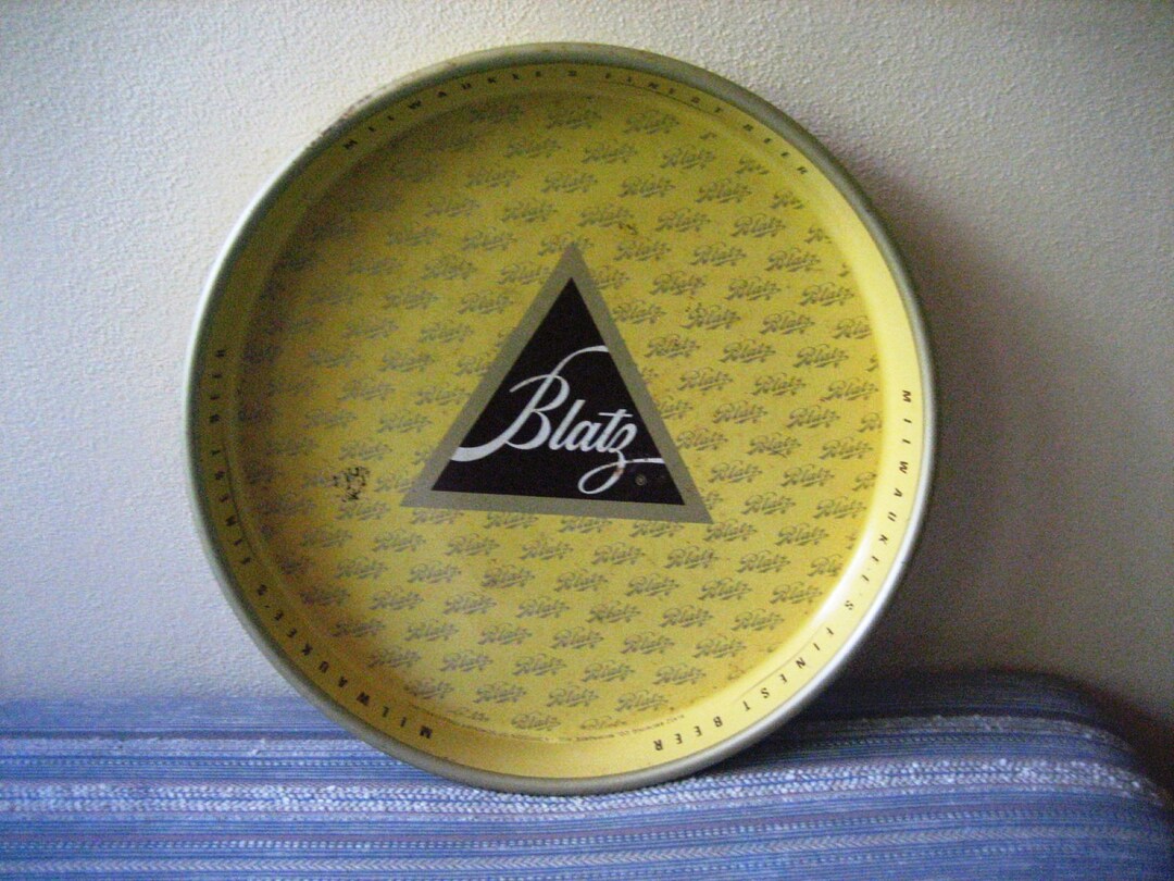 Vintage Blatz Beer Advertising Metal Serving Tray, Metal Round 13 ...