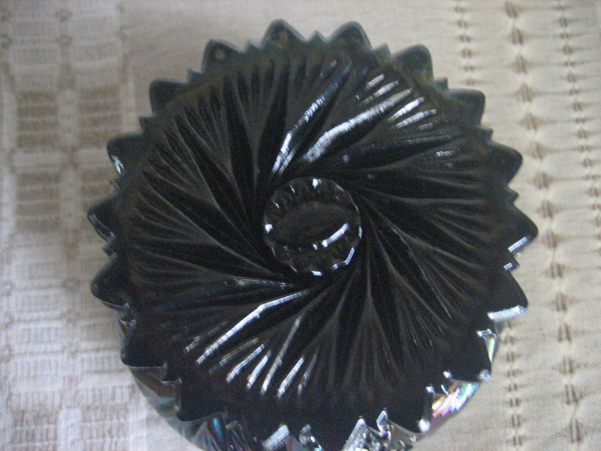 Fenton Dark Amethyst Carnival Glass Starburst Pinwheel Vintage Footed ...
