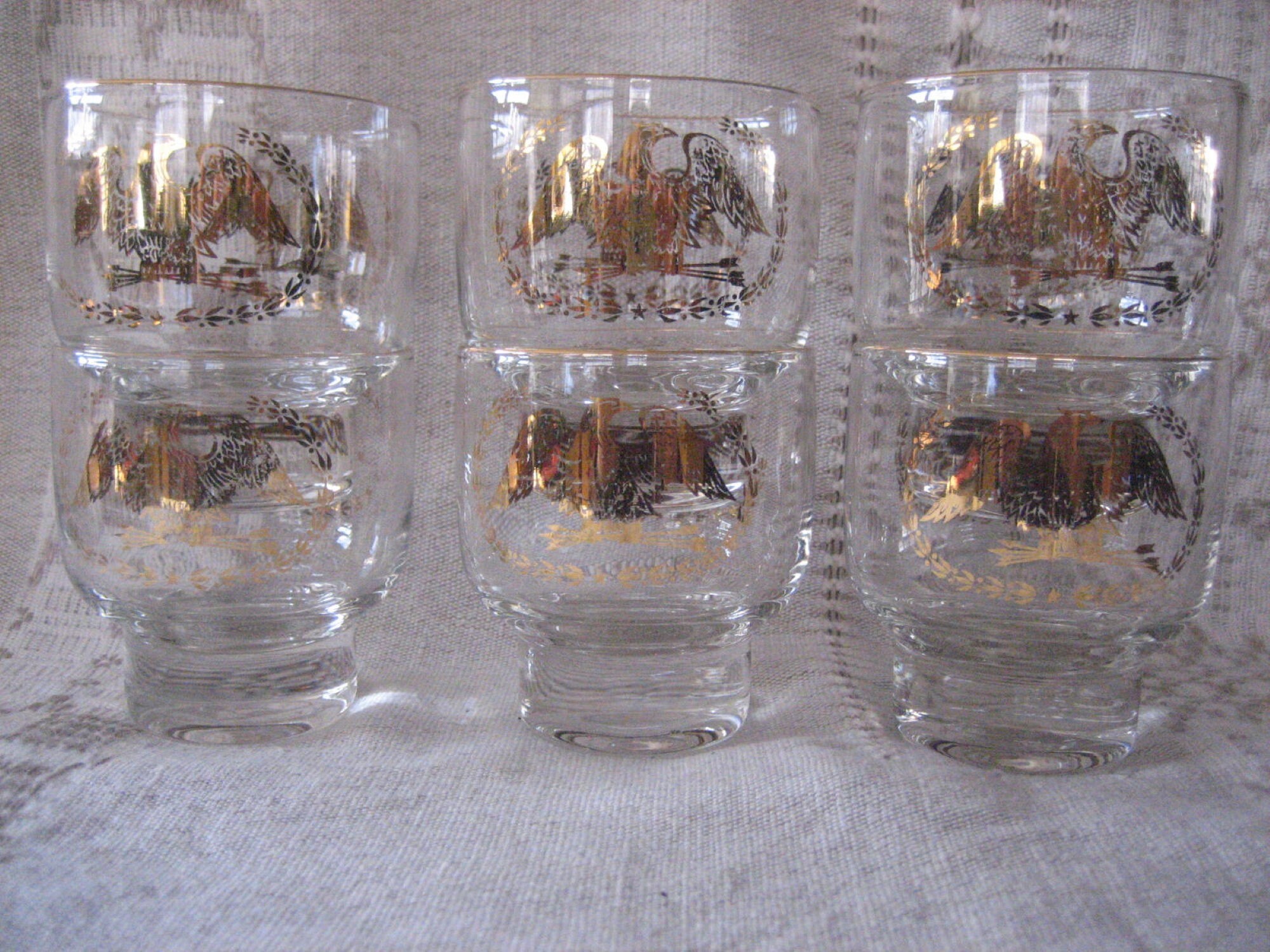 Vintage MCM Patriotic Glass Ice Bucket, American Eagle Ice Bucket, 7 ...