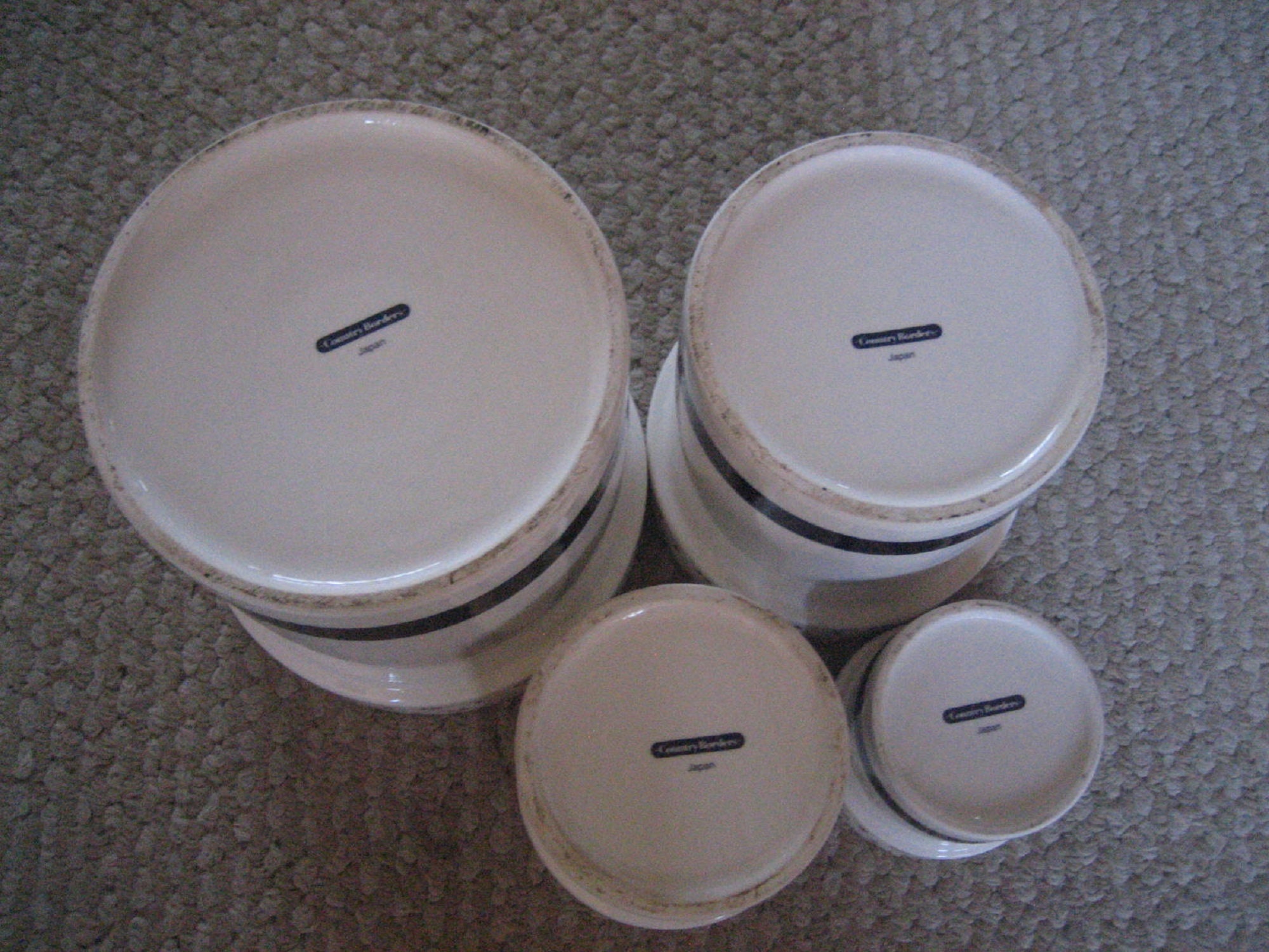 Set of 4 Vintage Canisters, 1983 Country Borders, Kitchen Storage ...