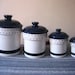Set of 4 Vintage Canisters, 1983 Country Borders, Kitchen Storage ...