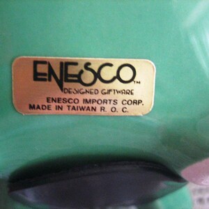 Vintage Enesco Green Piggy Bank, Small Animal Coin Bank, Enesco Imports ...