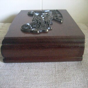 Vtg Wood Box Playing Card Holder, Double Deck Wooden Box, 1985 ...