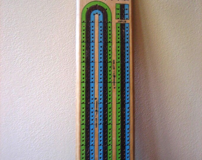 Vintage Wood Cribbage Board, Sure-lane by Pressman, Wooden Triple Track ...