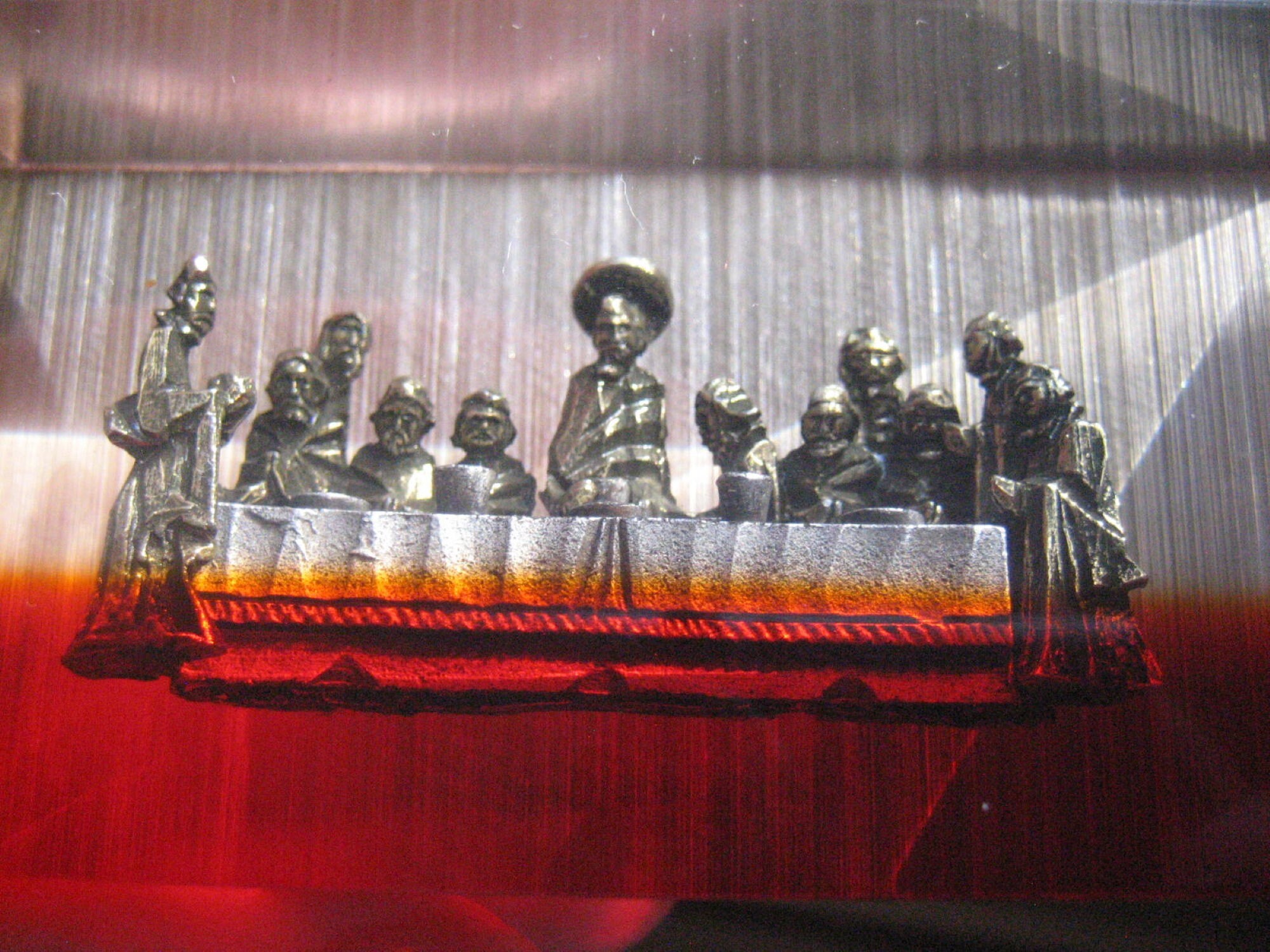 Vintage Christian Paperweight, the Last Supper Lucite 3D Gold Tone ...