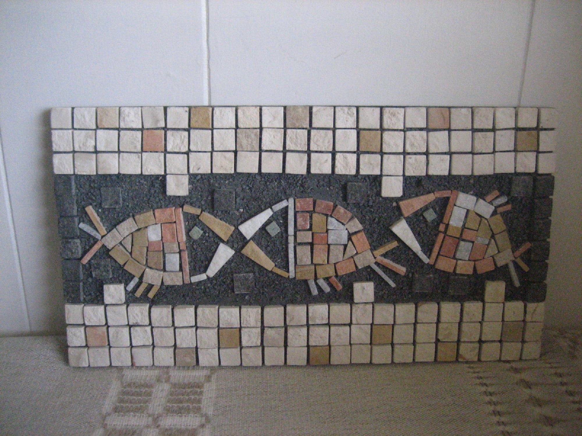 Vintage Fish Wall Plaque, Eilon Mosaic Natural Stone, Hand Made in ...