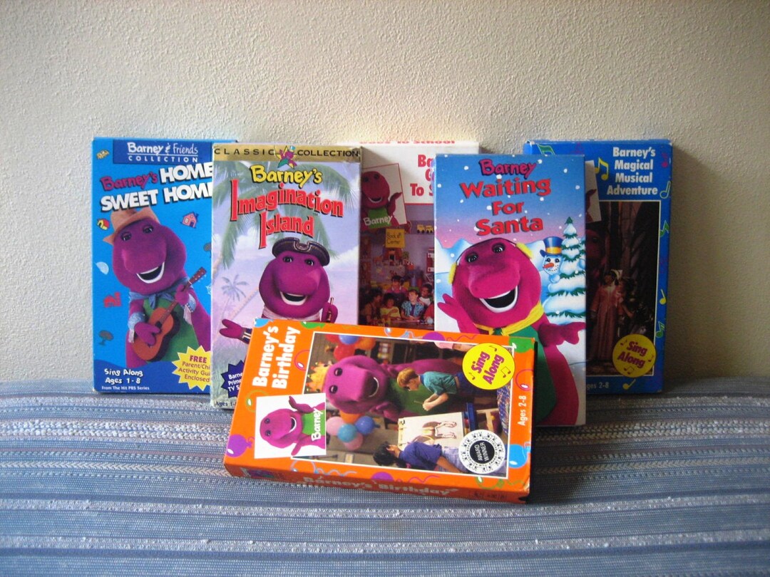 Vintage 1990s Barney VHS Tapes, Children's Learning Videos, Purple ...