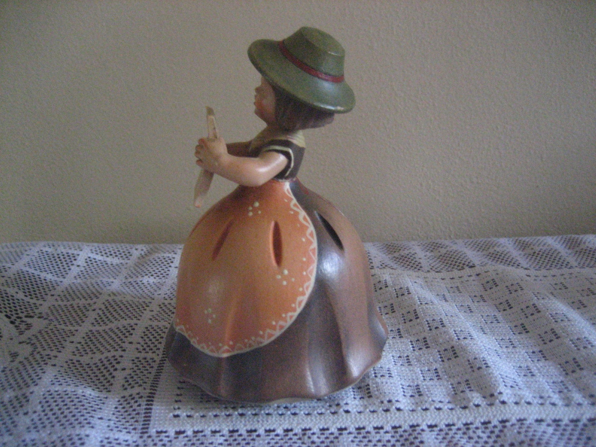Vintage Schmidt Lindner Carved Wood Music Box, Girl With Book Revolving ...