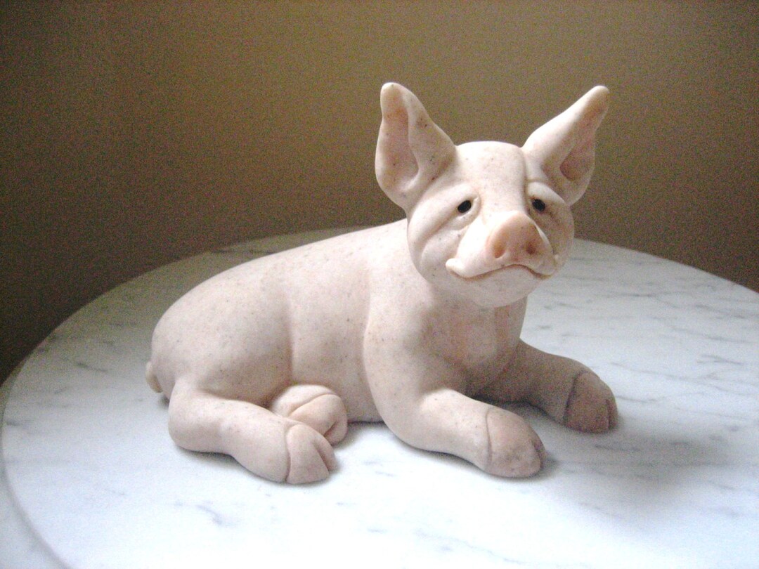 Quarry Critters Pig Figurine by Second Nature Designs 1999, Vintage ...