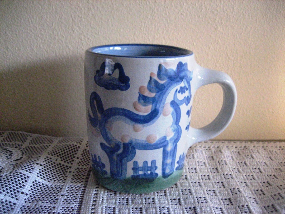 M A Hadley Straight Mug With Horse, Pottery Coffee Mugs, Signed Hadley ...