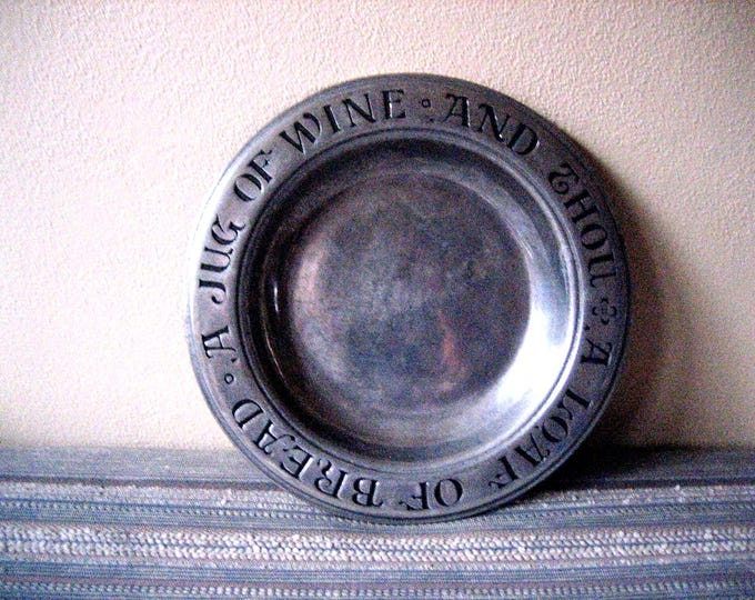 Wilton Armetale Pewter Plate A Loaf of Bread, A Jug of Wine & Thou ...