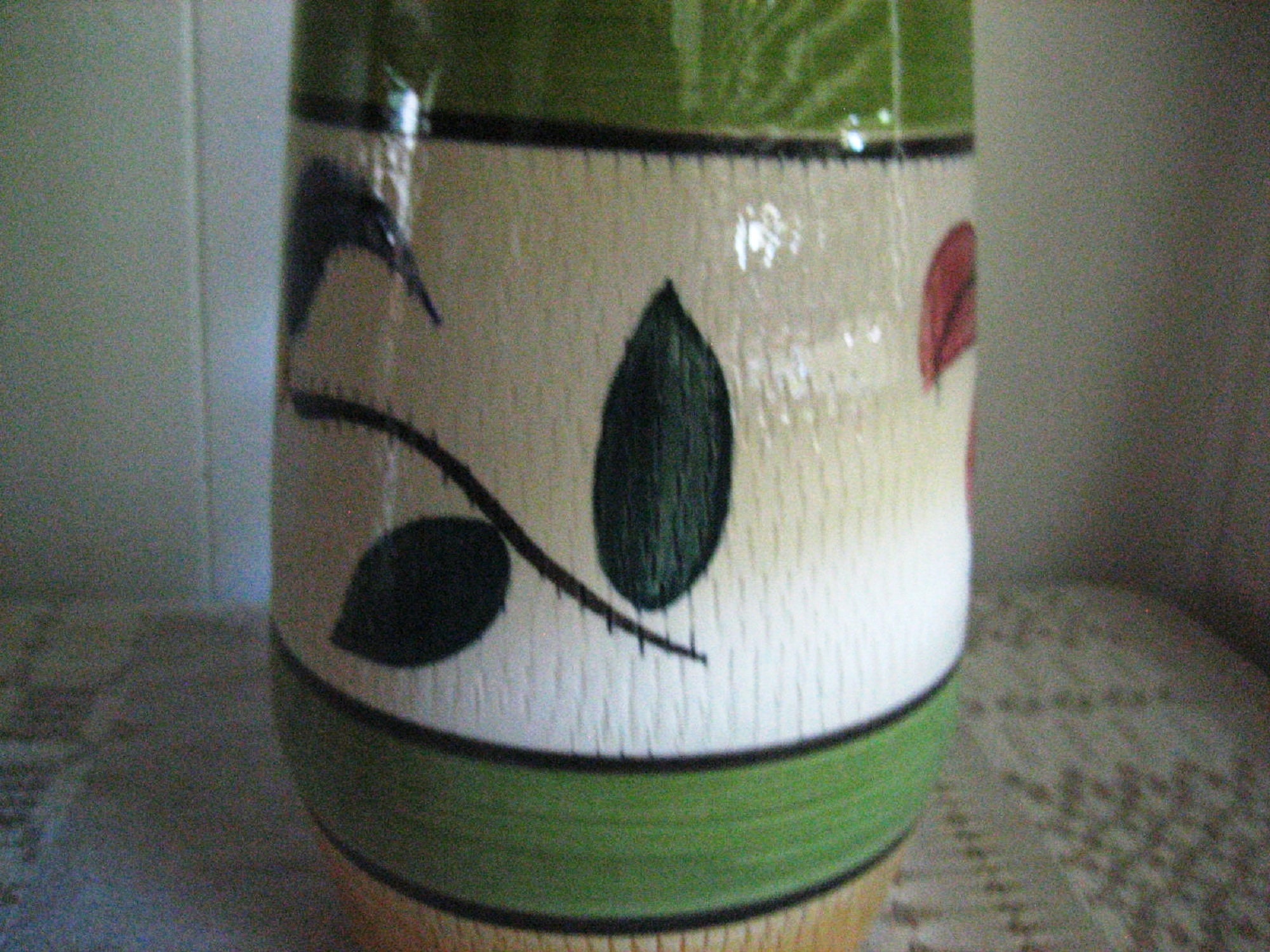 Vintage West German Pottery Vase Hand Painted Floral With Textured ...