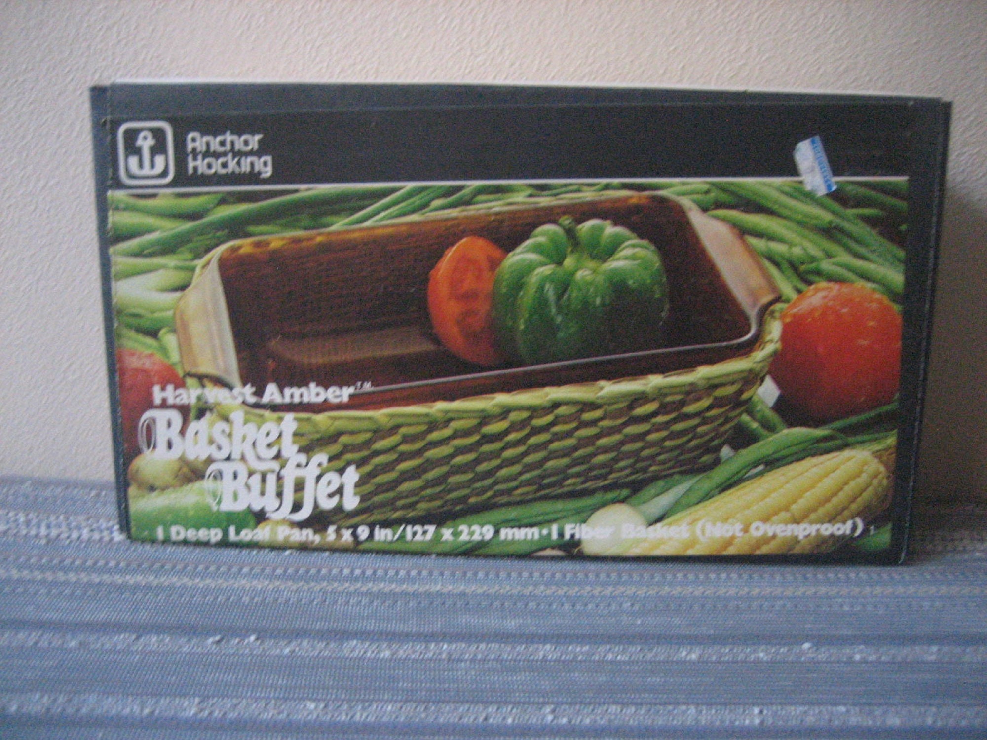 Anchor Hocking Harvest Amber Buffet Loaf Dish With Basket, Fire King ...