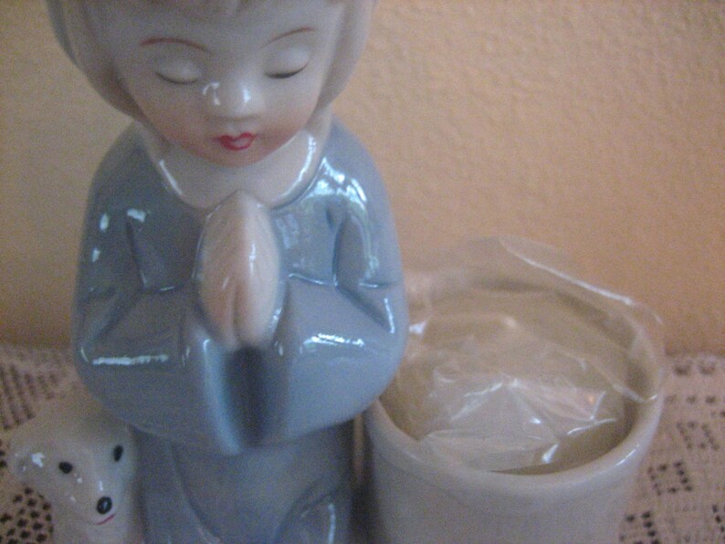 Vintage Praying Child Candle Holder, Action Industries Figurine ...
