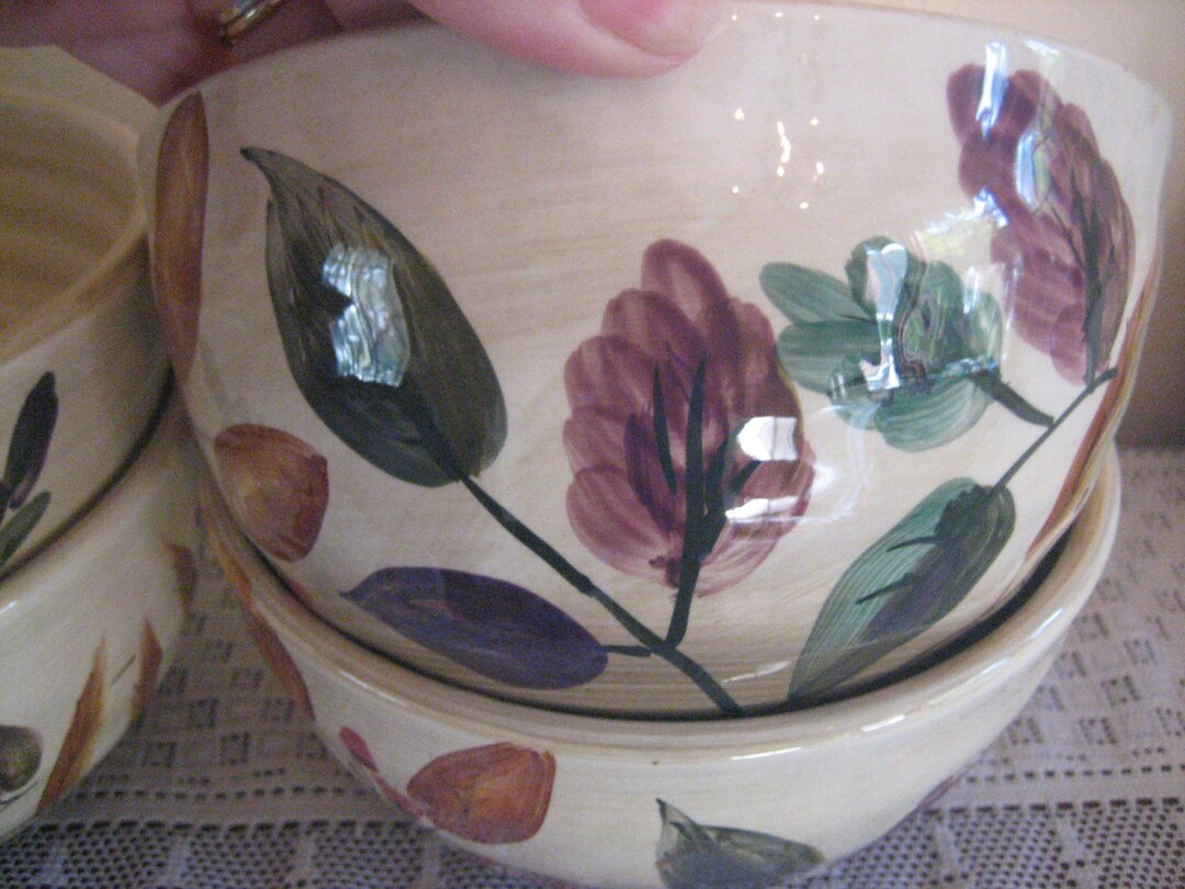 2 Home Trends Shadowwood Cereal Bowls, Vtg Fall Earth Tone Soup Bowls ...