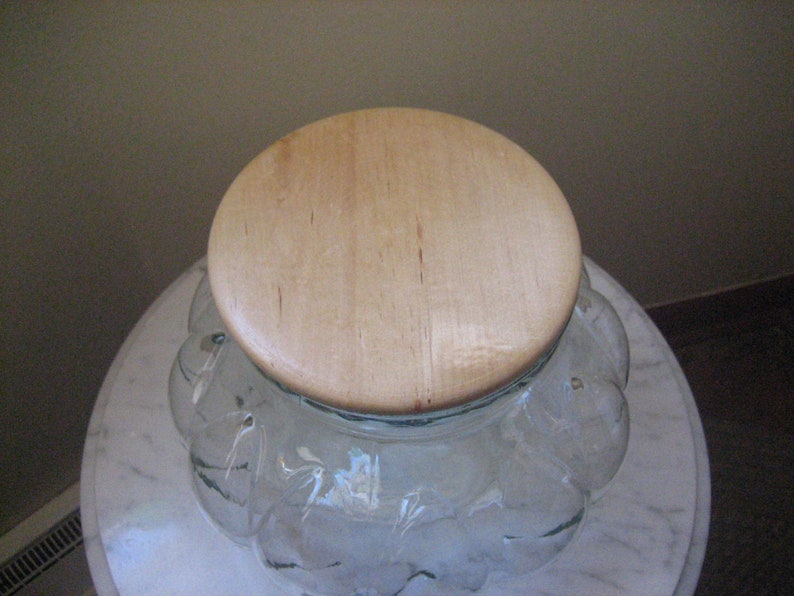 Vintage Clear Green Glass Canister, One Gallon Pear Shaped Jug With ...