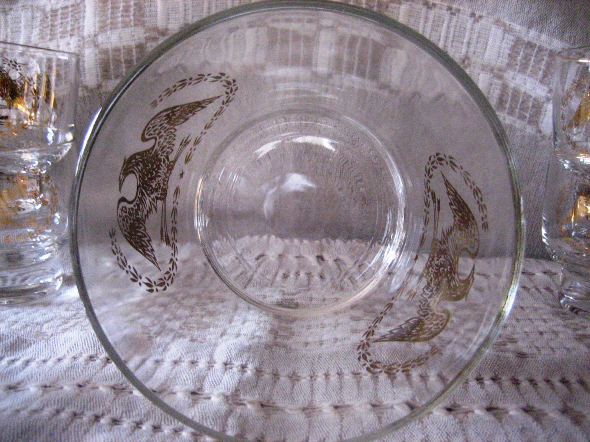 Vintage MCM Patriotic Glass Ice Bucket, American Eagle Ice Bucket, 7 ...