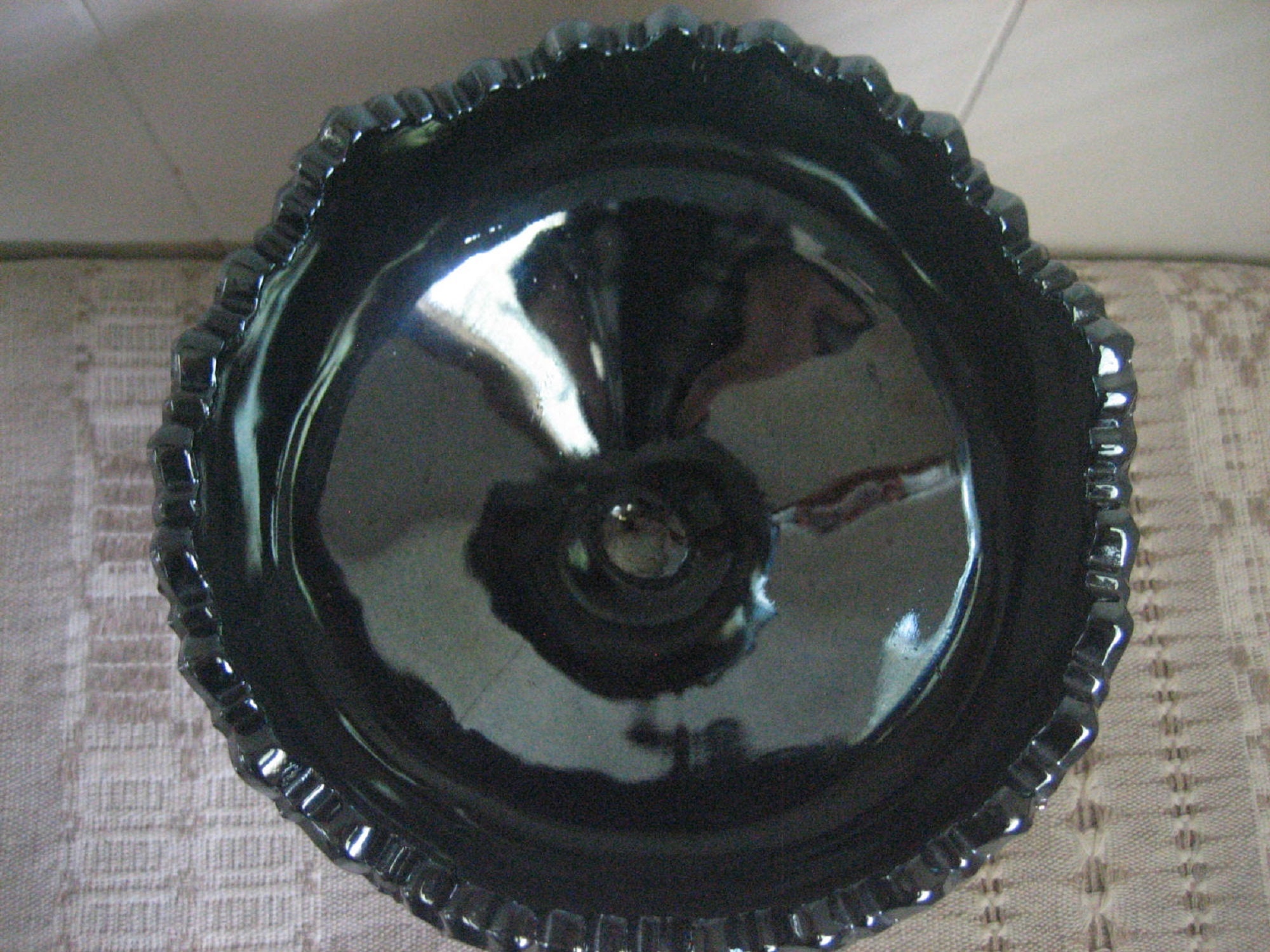 Fenton Dark Amethyst Carnival Glass Starburst Pinwheel Vintage Footed ...