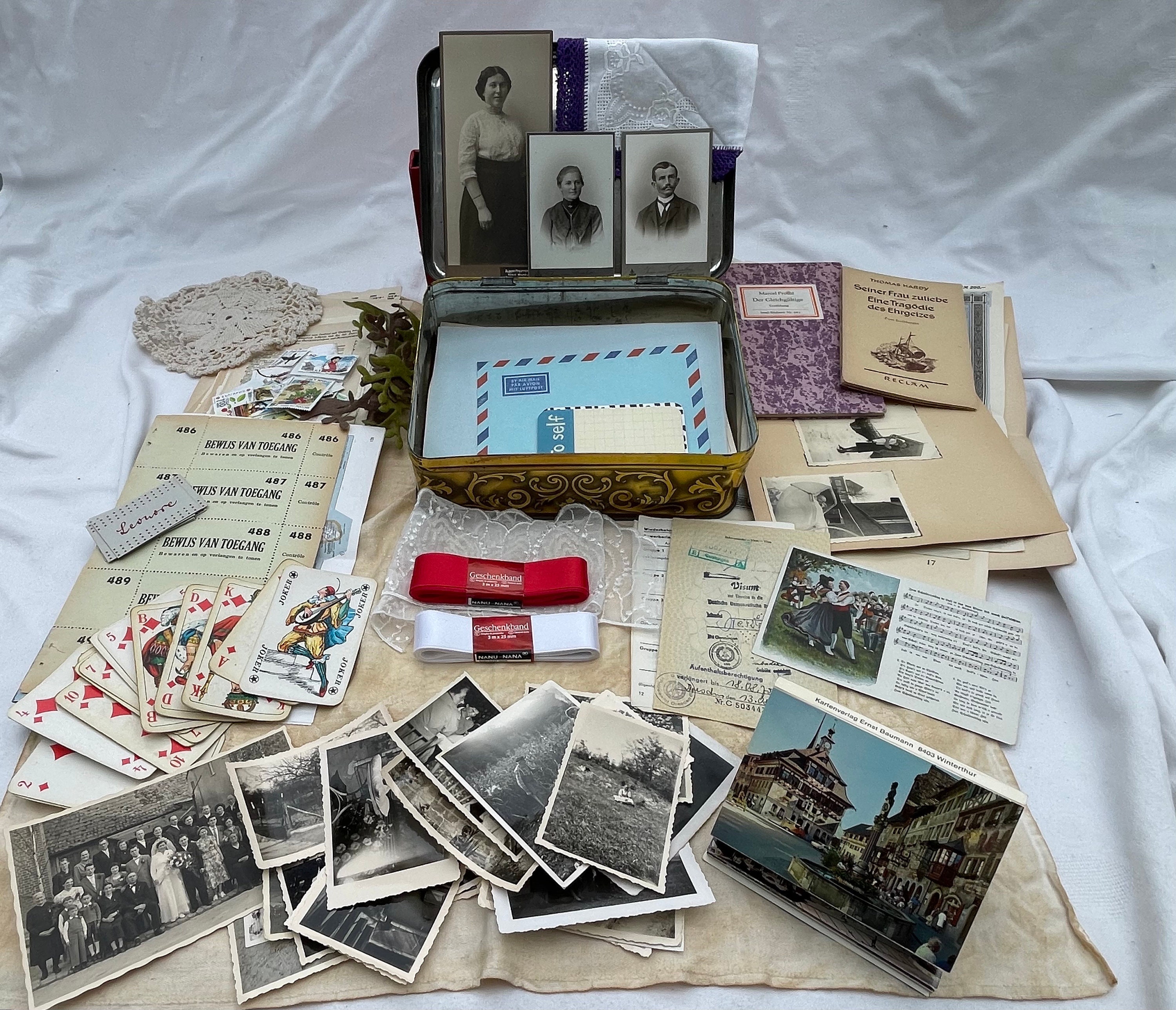 Junkjournal Set,mystery Craft Box,vintage Blechdose,gefüllte Box ...