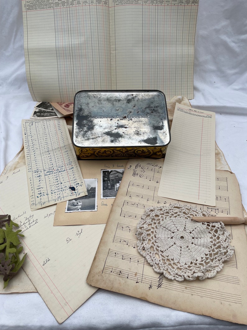 Junkjournal Set,mystery Craft Box,vintage Blechdose,gefüllte Box ...