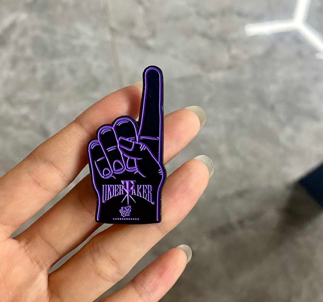 Undertaker Enamel Pin (vintage Foam Finger) - Etsy