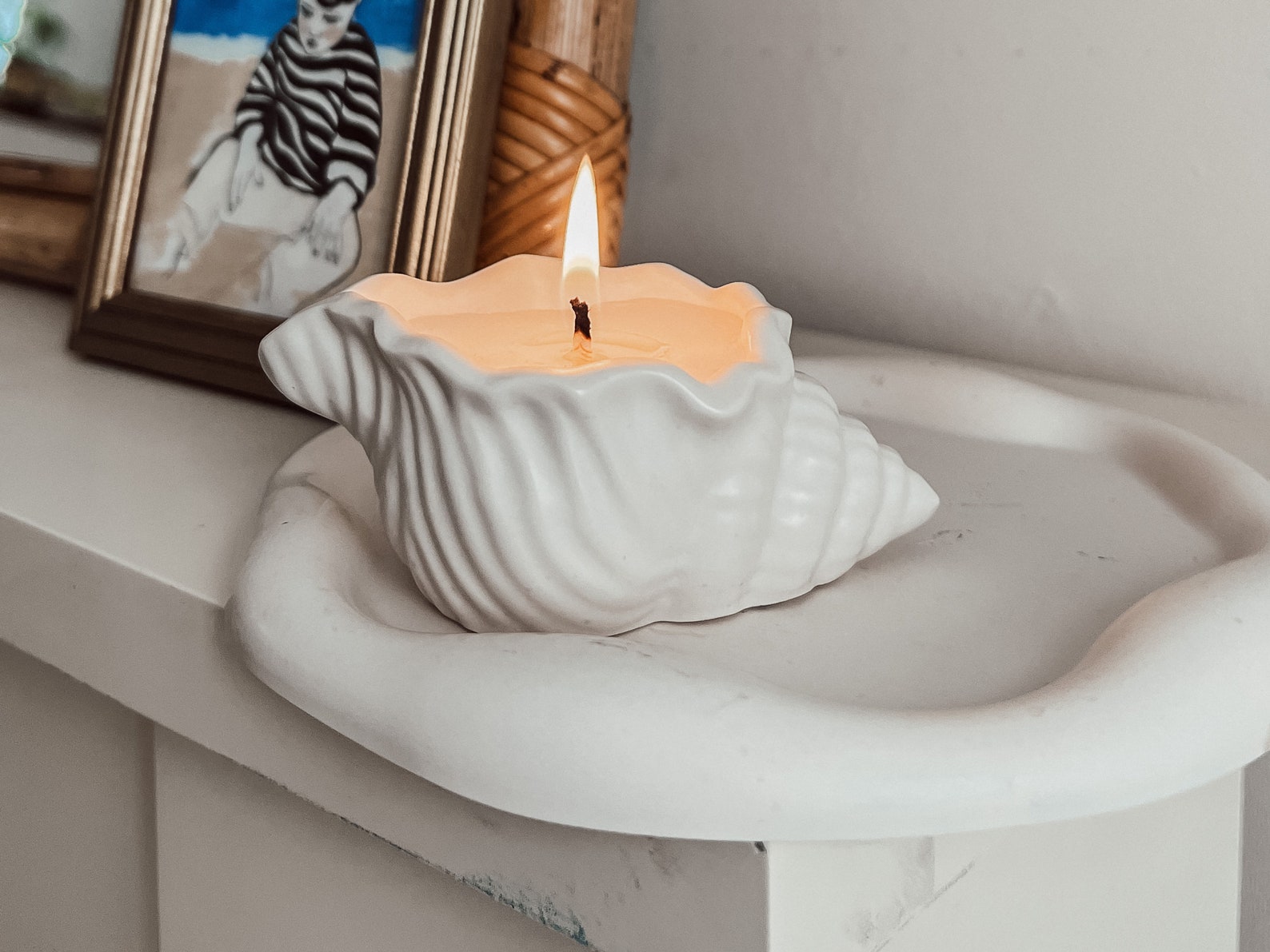 Shell Candle Gift Seaside Candle Minimalist Home Decor Aromatherapy Candle Coconut Wax Candle ...
