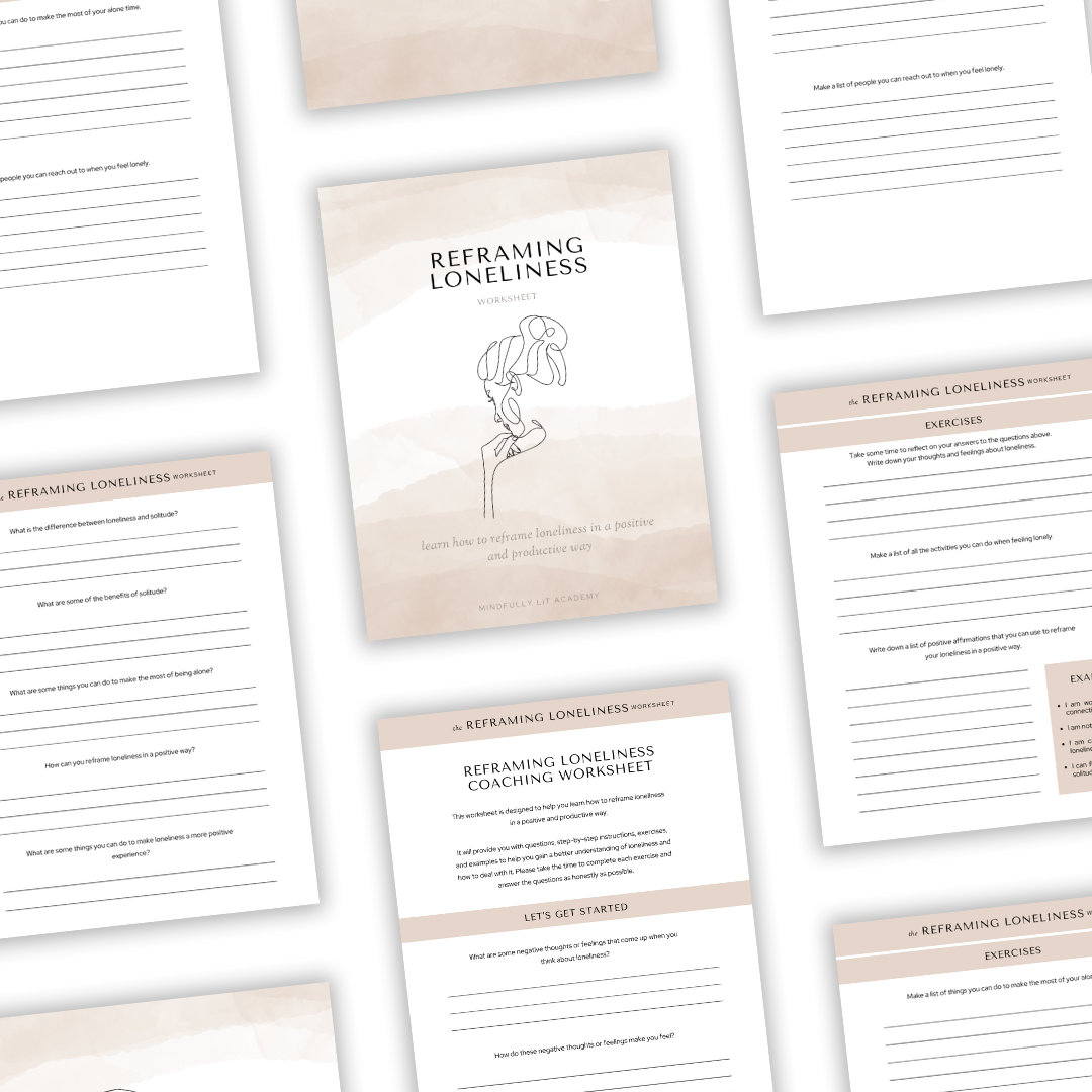 Self-care Worksheet Instant Download Reframing Loneliness Worksheet ...