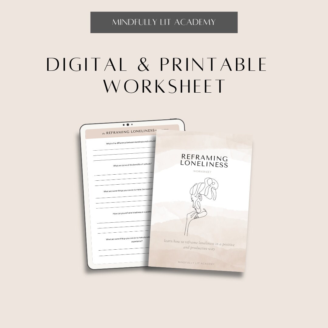 Self-care Worksheet Instant Download Reframing Loneliness Worksheet ...