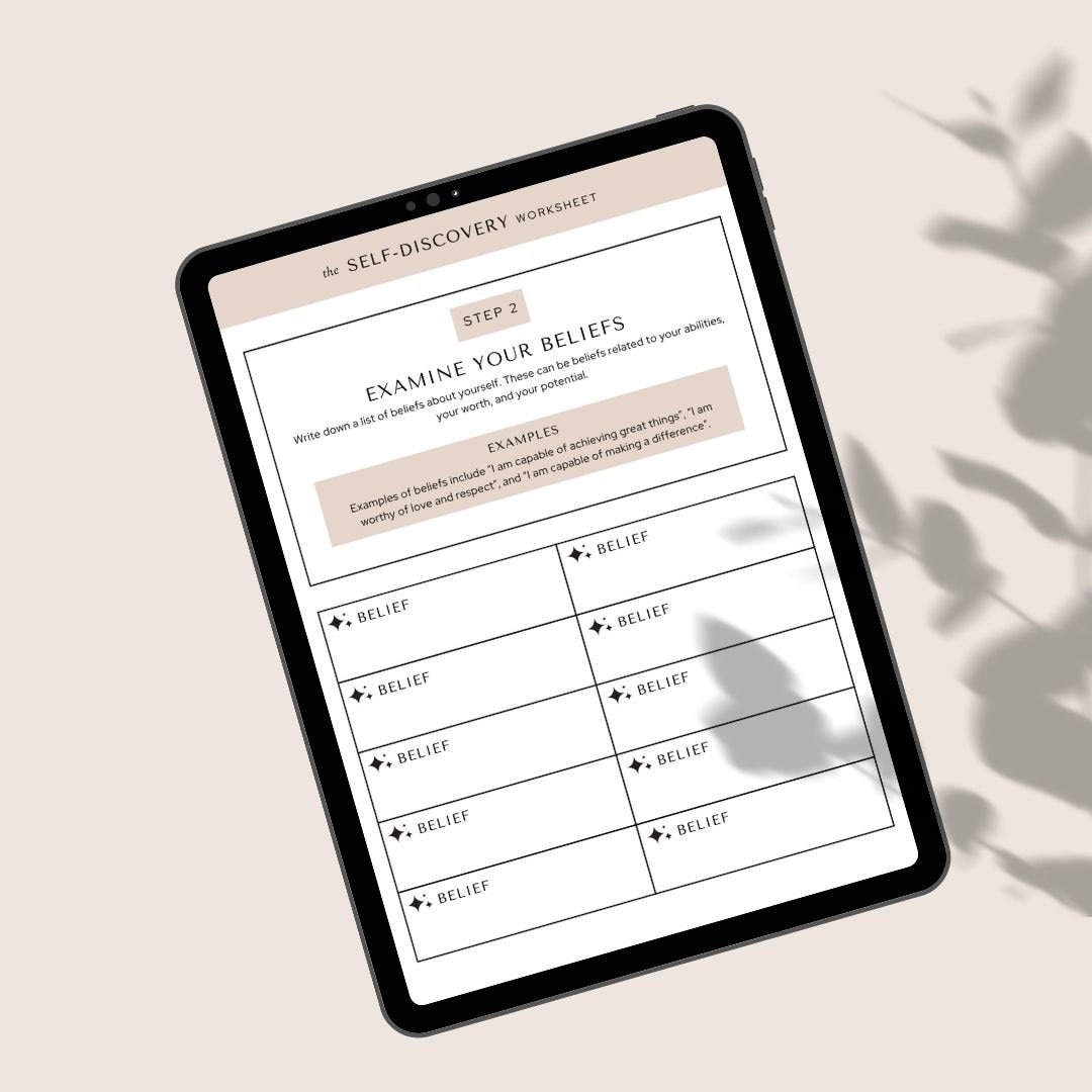 Therapy Worksheets Self Discovery Worksheet Digital or Printable Self ...