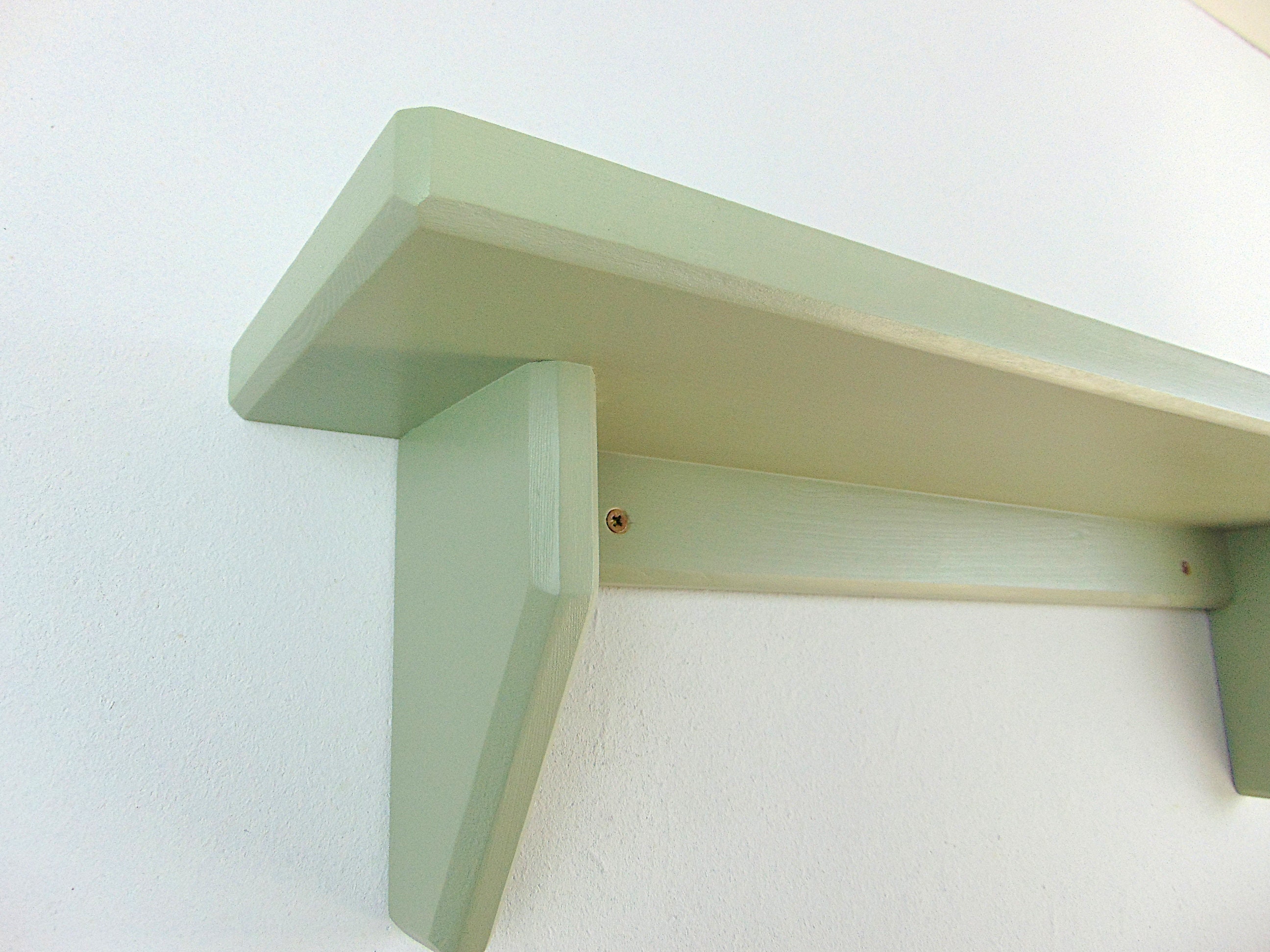 Shaker Style Shelf With Brackets - Handmade in Solid Wood - Wall ...