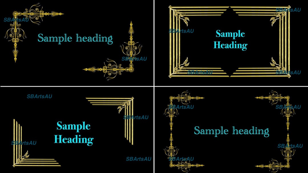 Golden Corner Frame - Digital Art - Use as Photo Frame or Text Frame ...