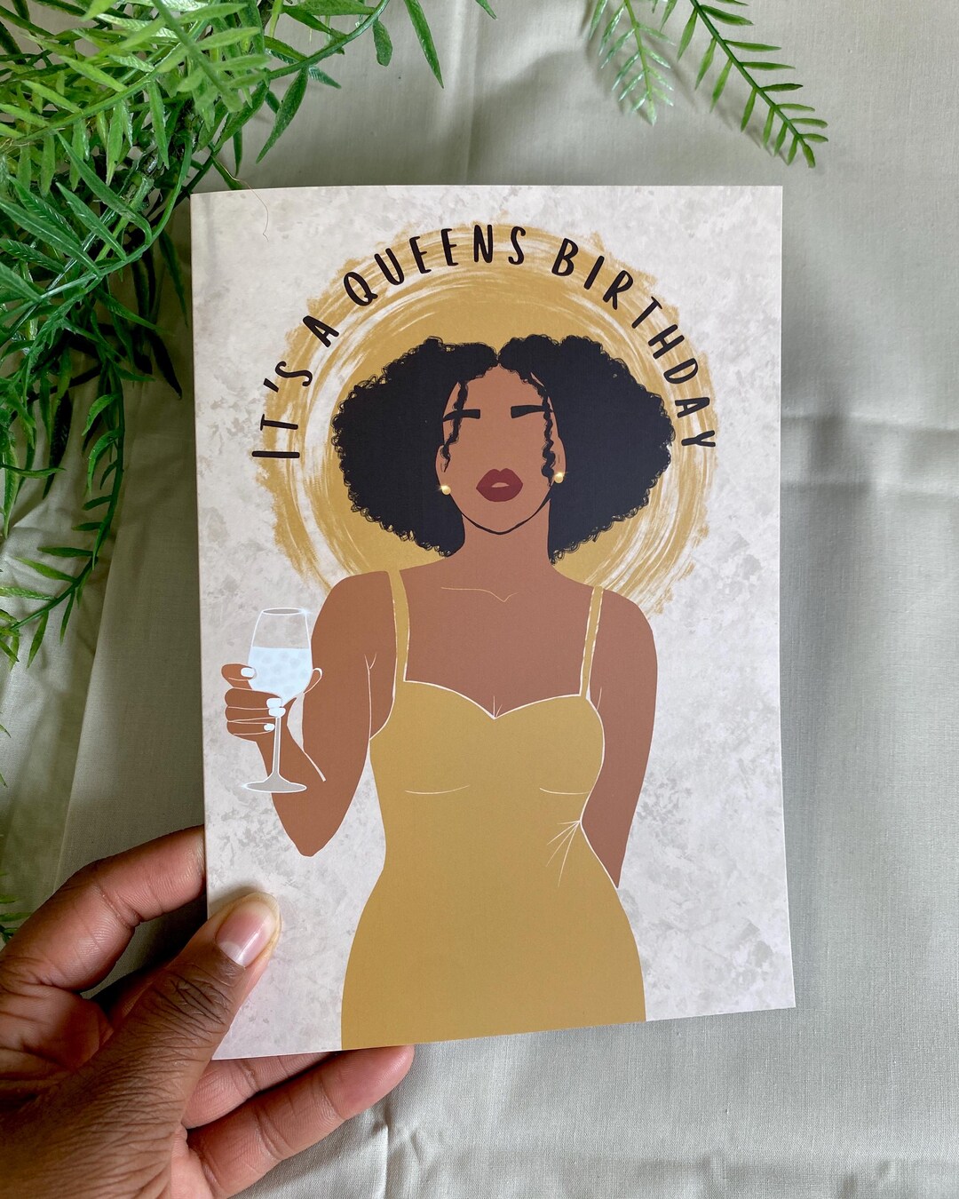 Black Queen Birthday Card, Black Woman Card Black Greeting Cards ...