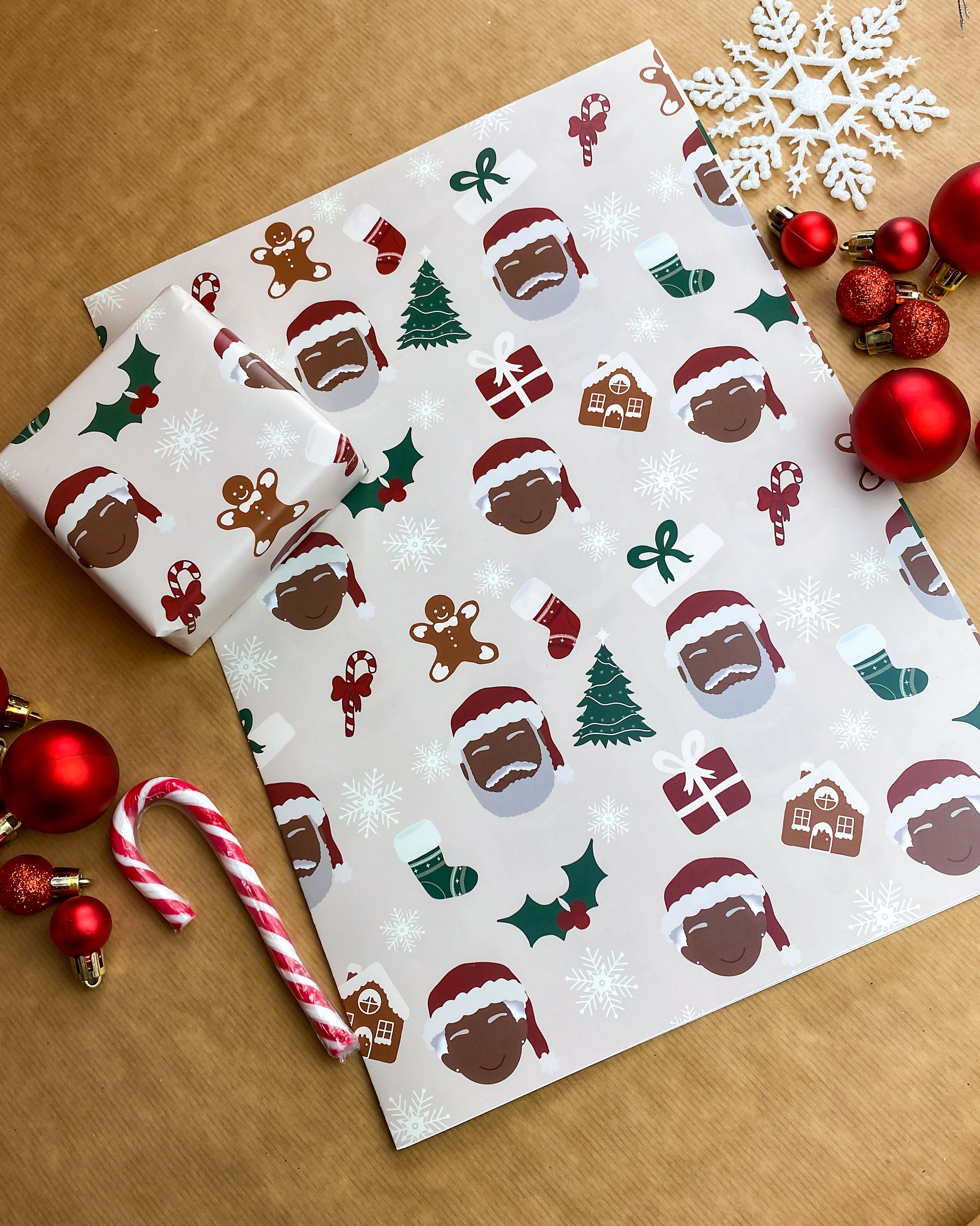 Black Santa Mrs Claus Christmas Wrapping Paper Melanin African | Etsy UK