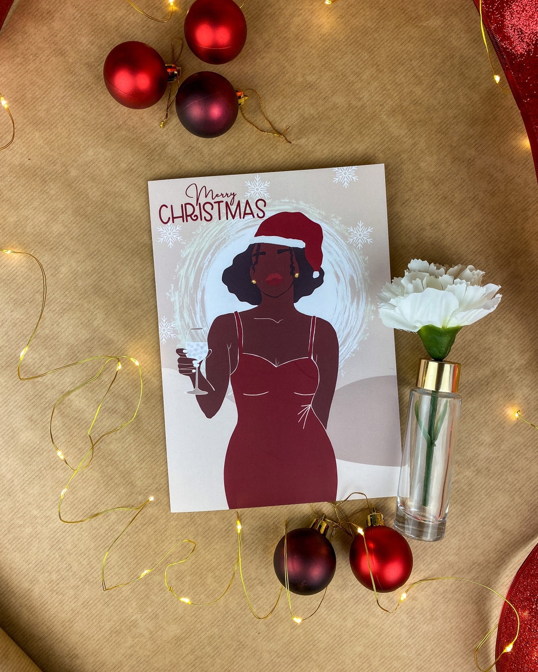 Black Queen Christmas Card - Etsy