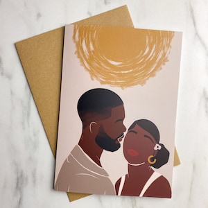 Black Couple Card, Black Love, Anniversary, Black Greeting Cards ...