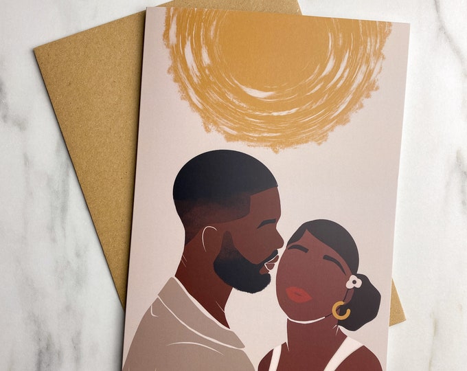 Black Couple Card, Black Love, Anniversary, Black Greeting Cards ...