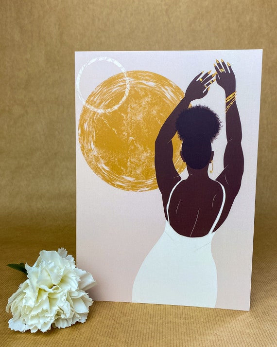 Black Girl Baddie Birthday Card Black Woman Greeting Cards - Etsy