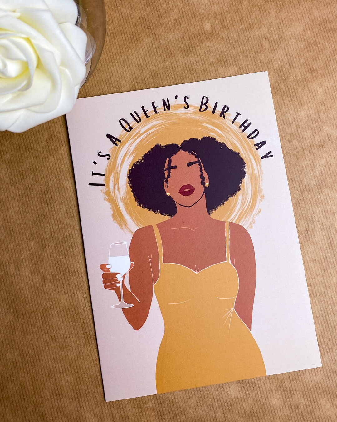 Black Queen Birthday Card, Black Woman Card Black Greeting Cards ...