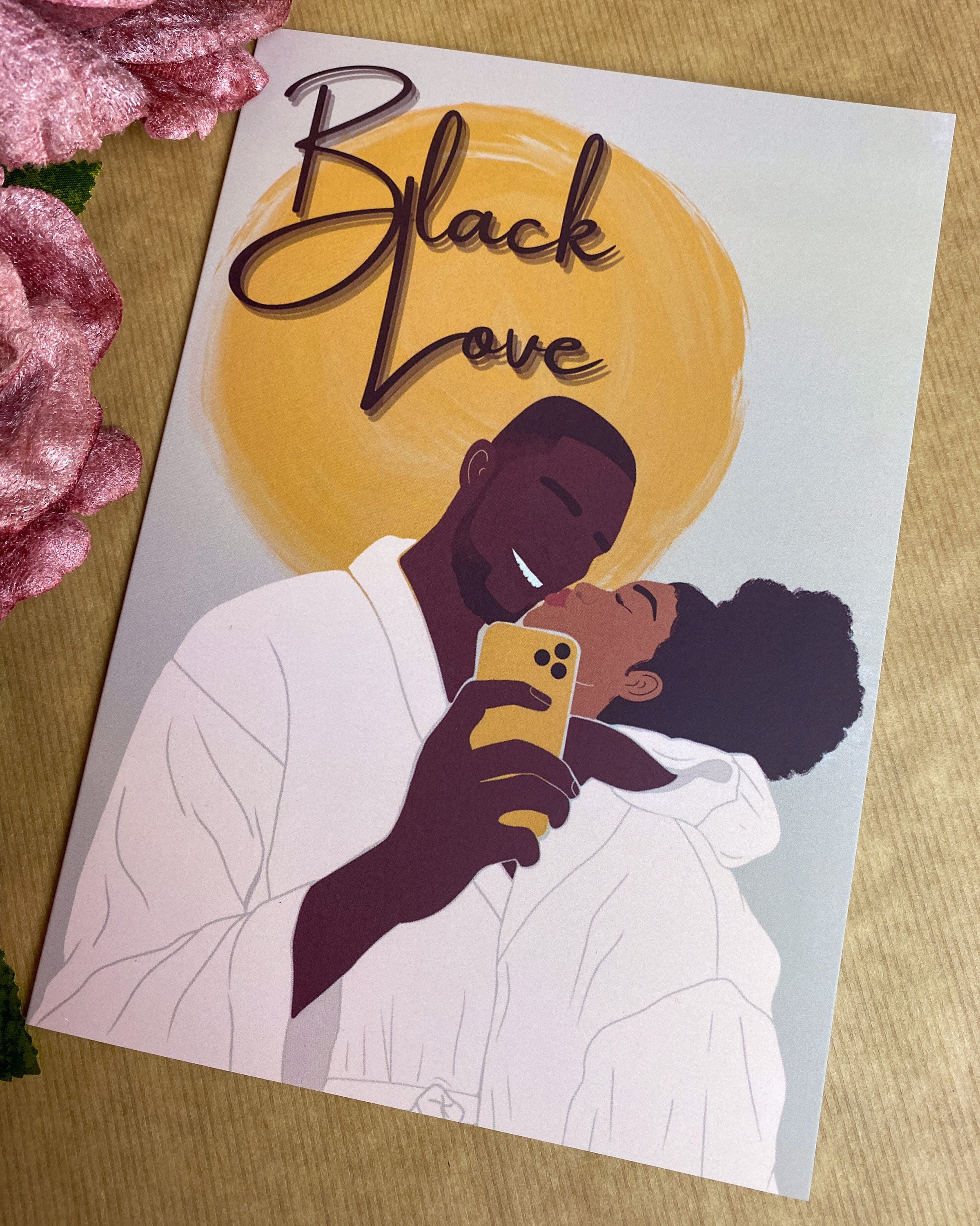 Black Couple Valentines Day Card Black Love Anniversary - Etsy