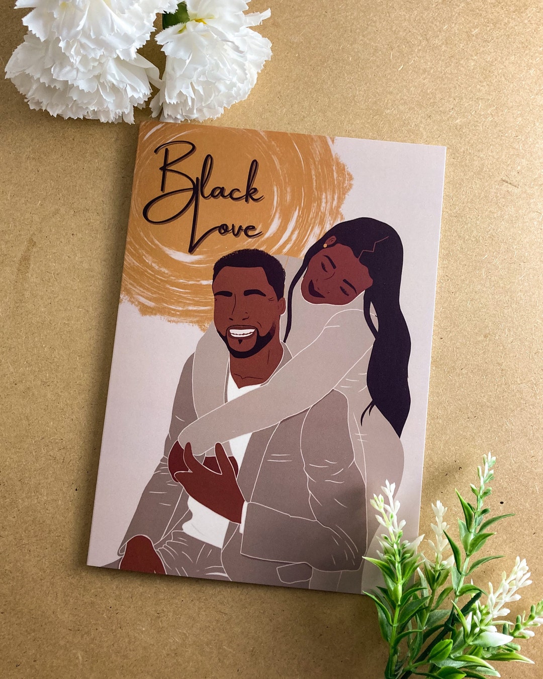 Black Love Valentines Day Couple Greeting Card, Black Love, Anniversary ...