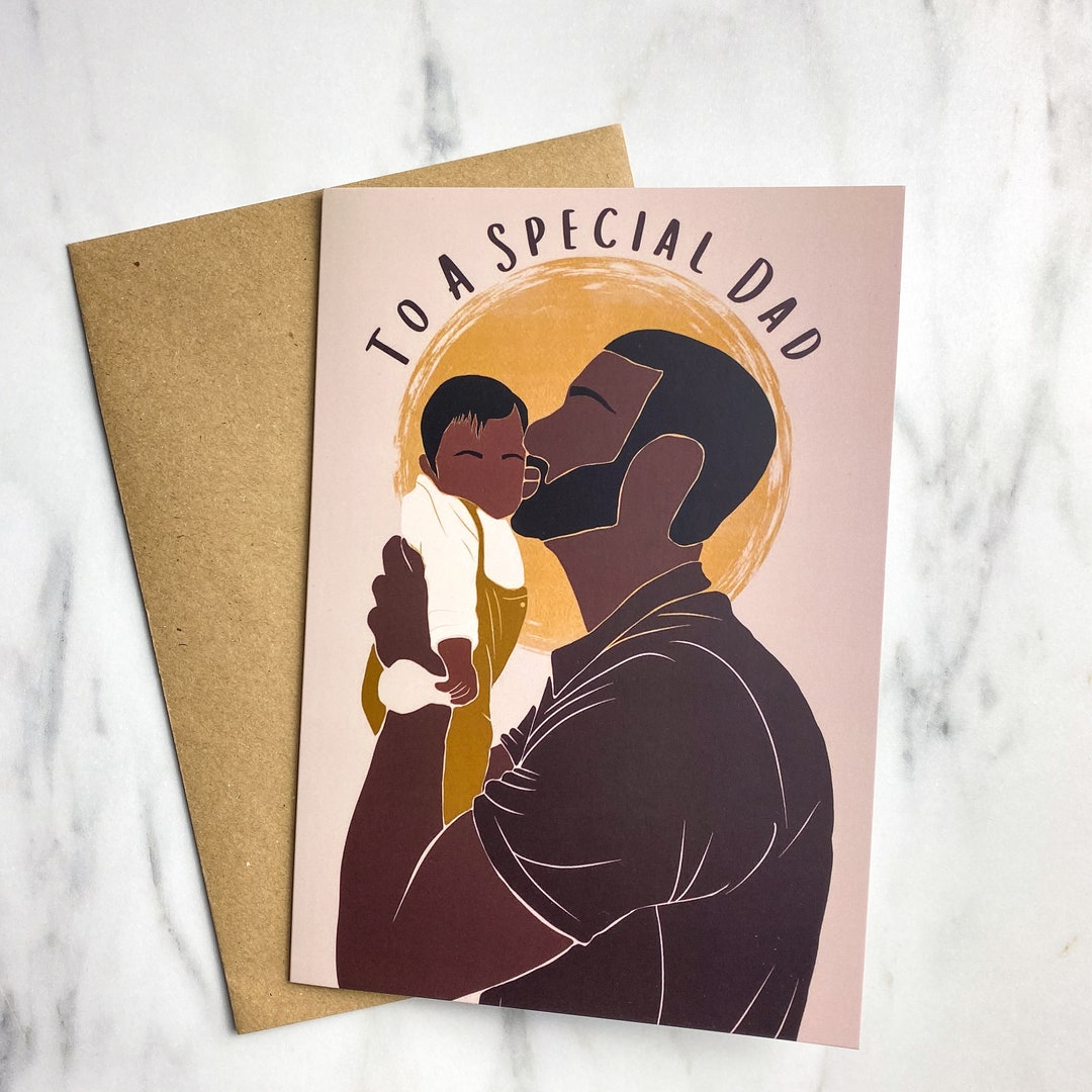 Black Fathers Day Card Black Dad Greetings Card Birthday Card New