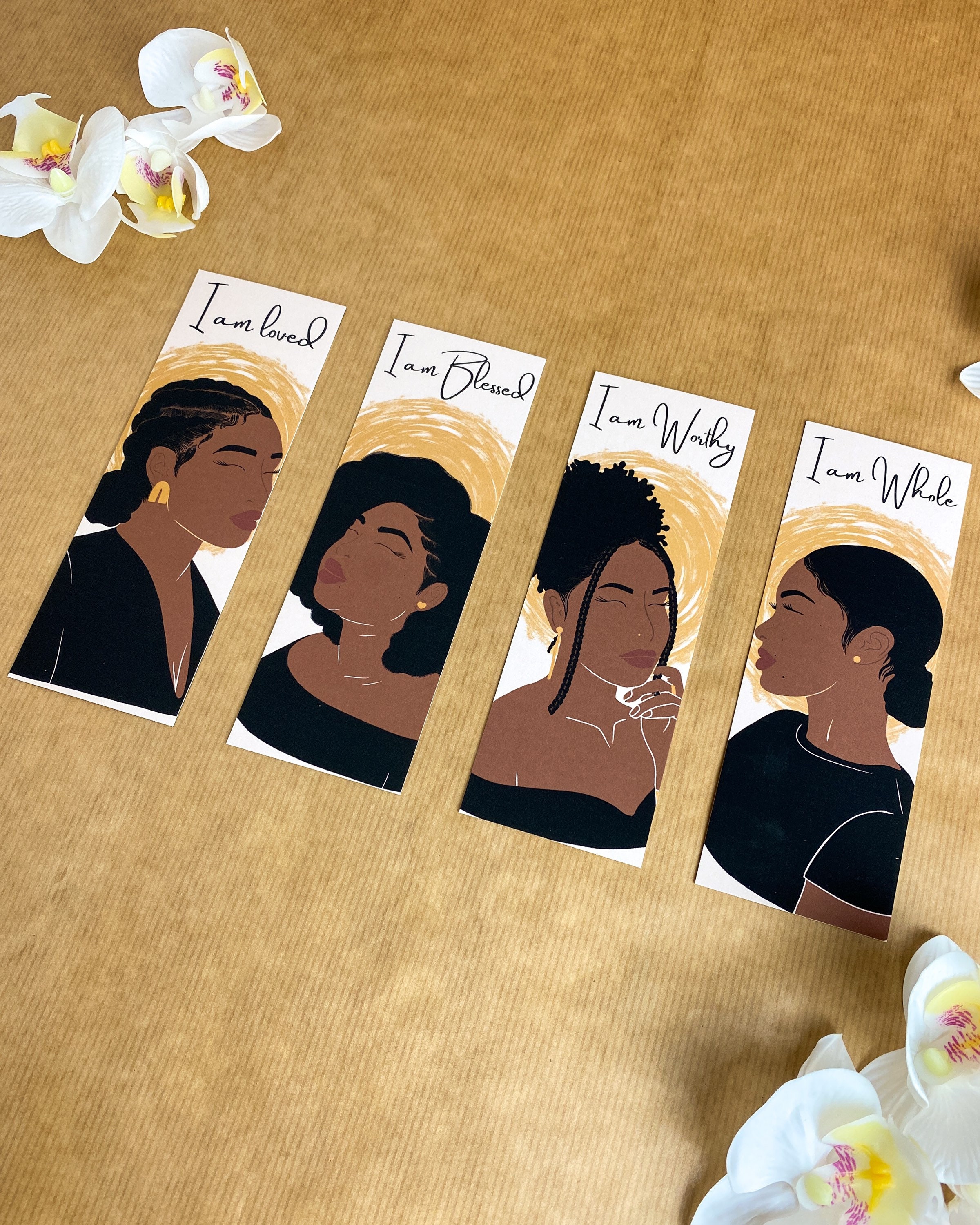 4 Pack I Am Positive Affirmation Black Woman Bookmark Set. - Etsy UK