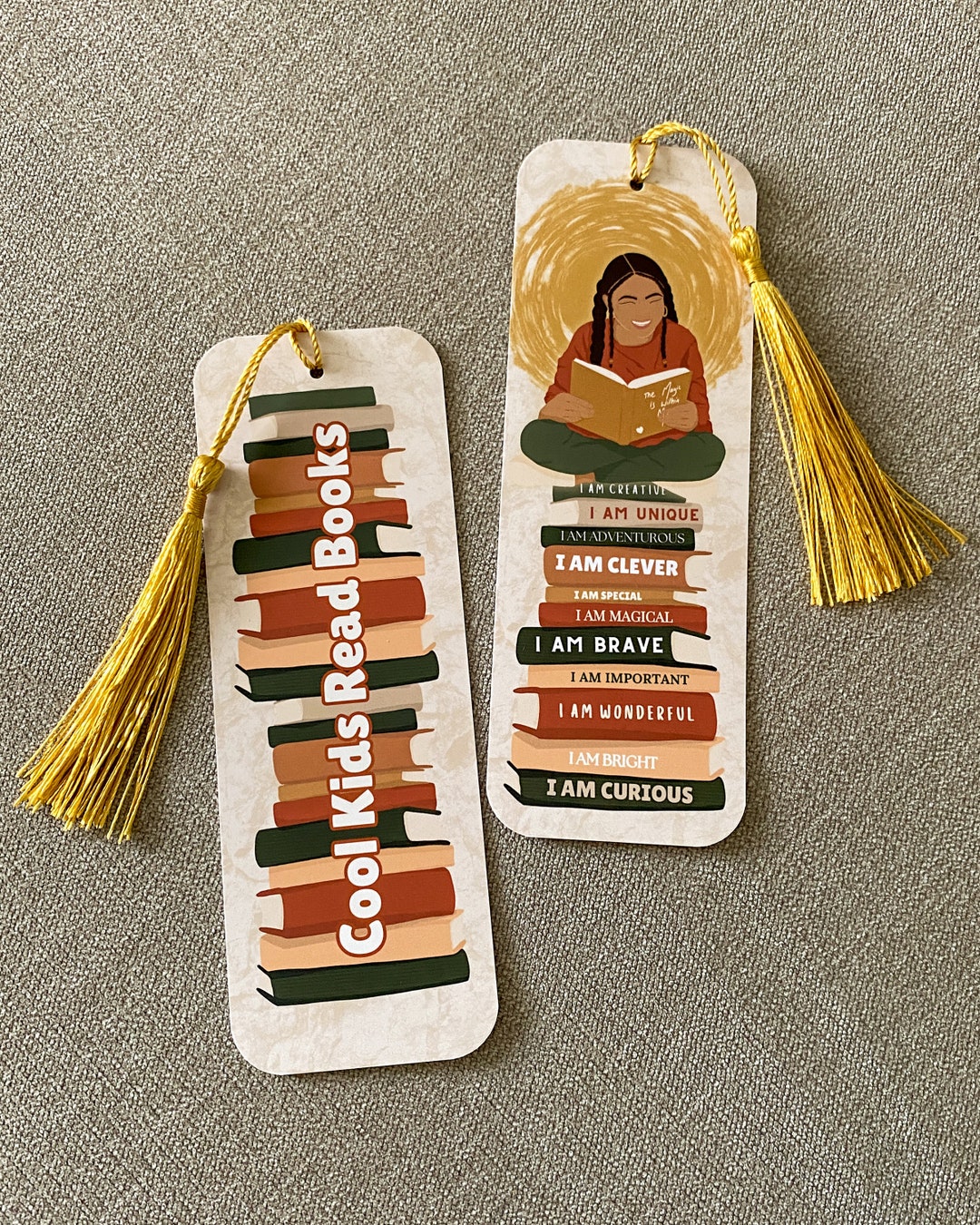 Cool Kids Read Books / Girl Reading Books Kids Affirmation Bookmark Set ...