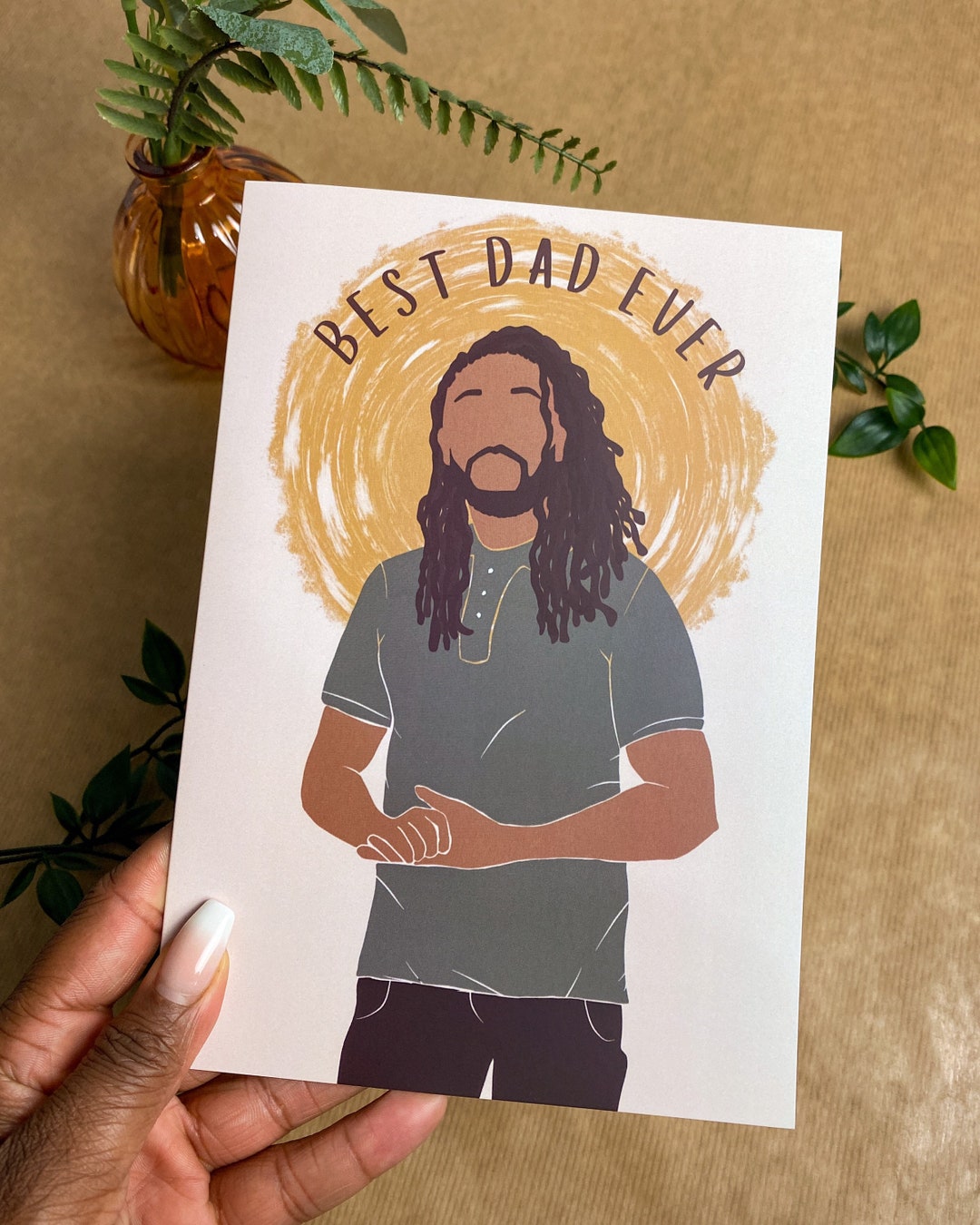 Mixed Race Black Fathers Day Card Best Dad Ever Birthday Etsy