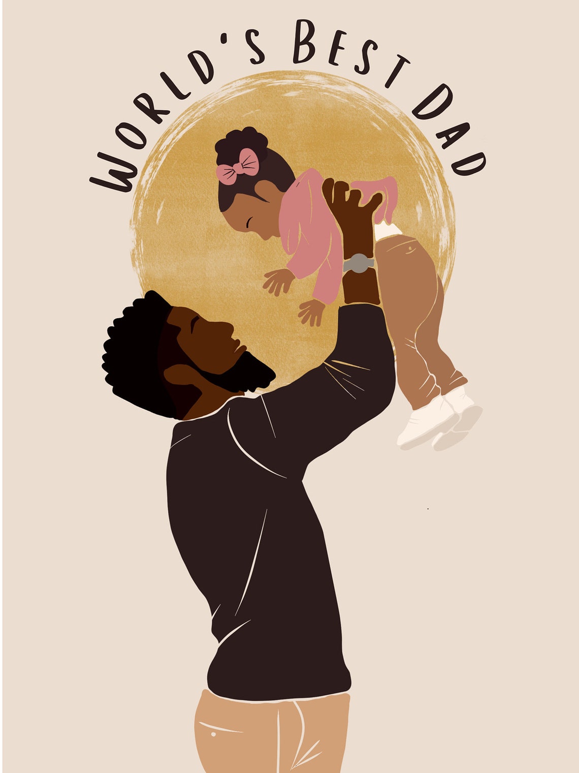 Black Fathers Day Card Black Dad Greetings Card Best Girl Etsy Uk