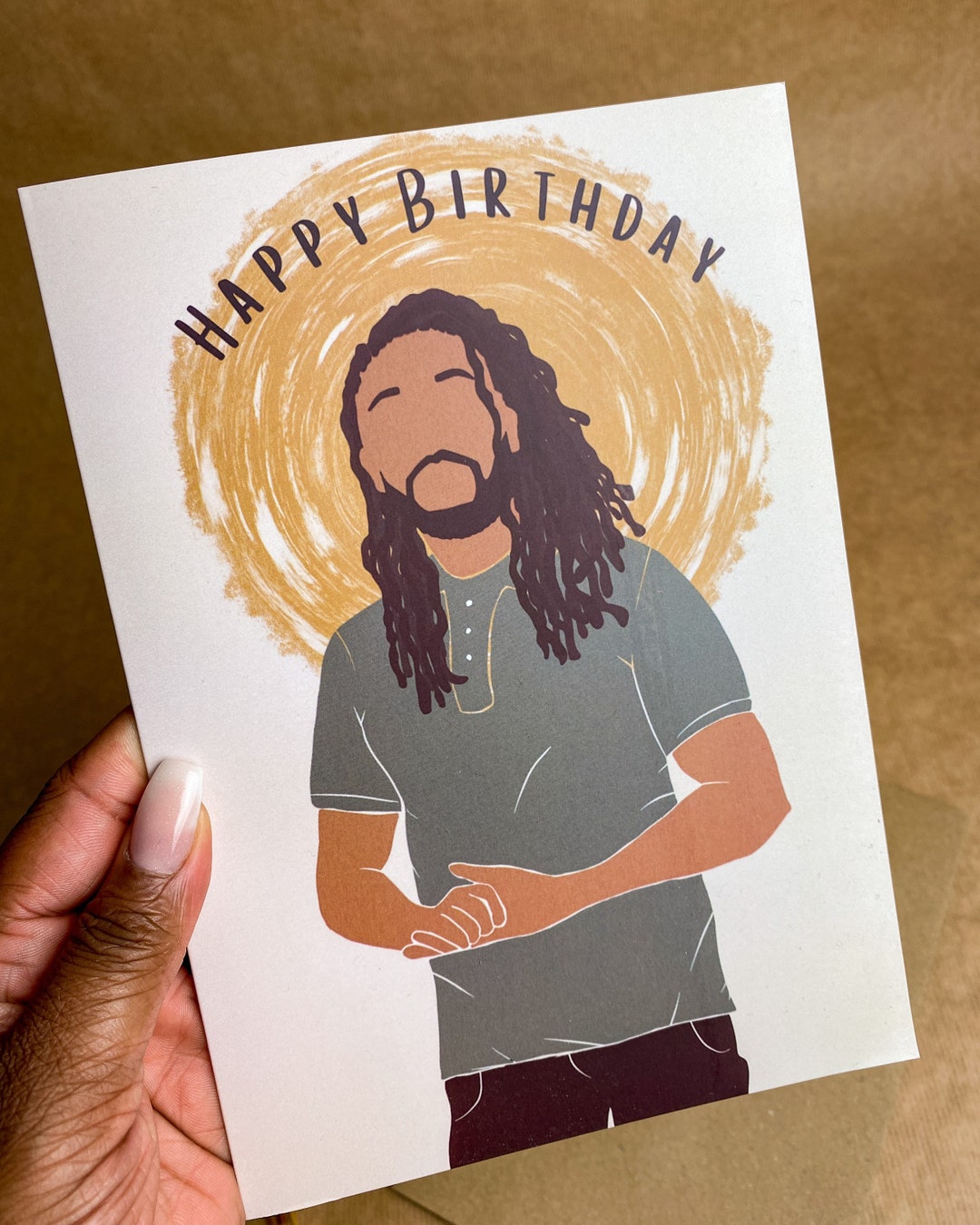 Mixed Race Man Happy Birthday Card Black Dad Card Black Men Classy