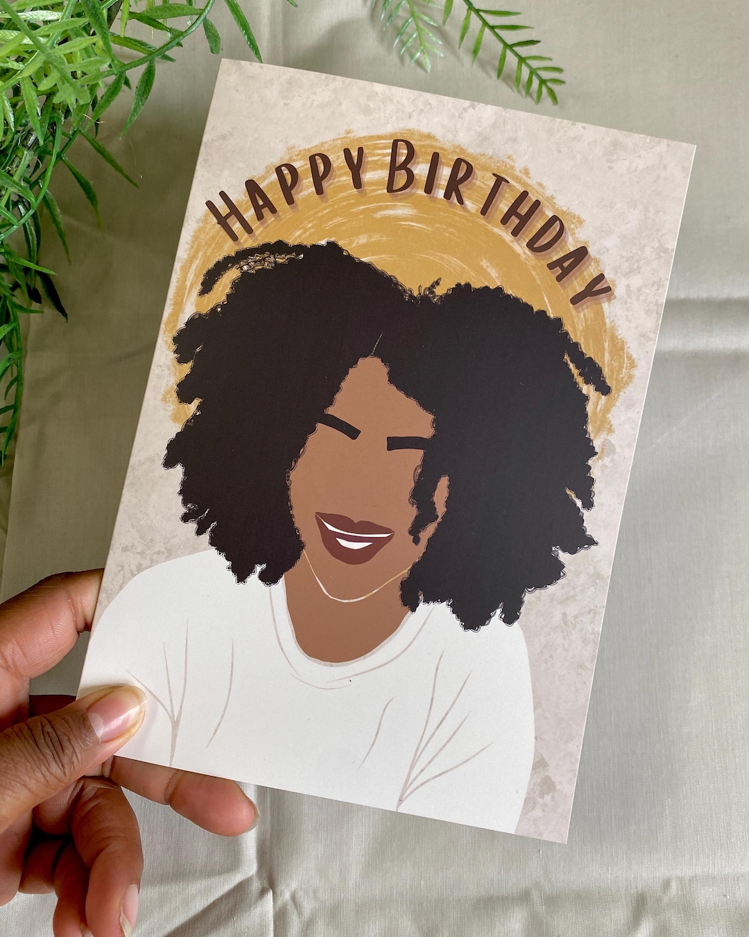 Black Girl Afro Birthday Card, Black Woman Card, Black Greeting Cards ...