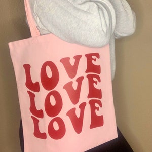 Love Tote Bag, Self Love Tote Bag, Retro Love Totebag, Valentines Day ...