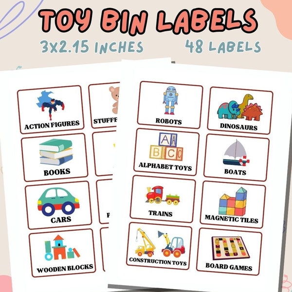 Toy Bin Labels - Etsy